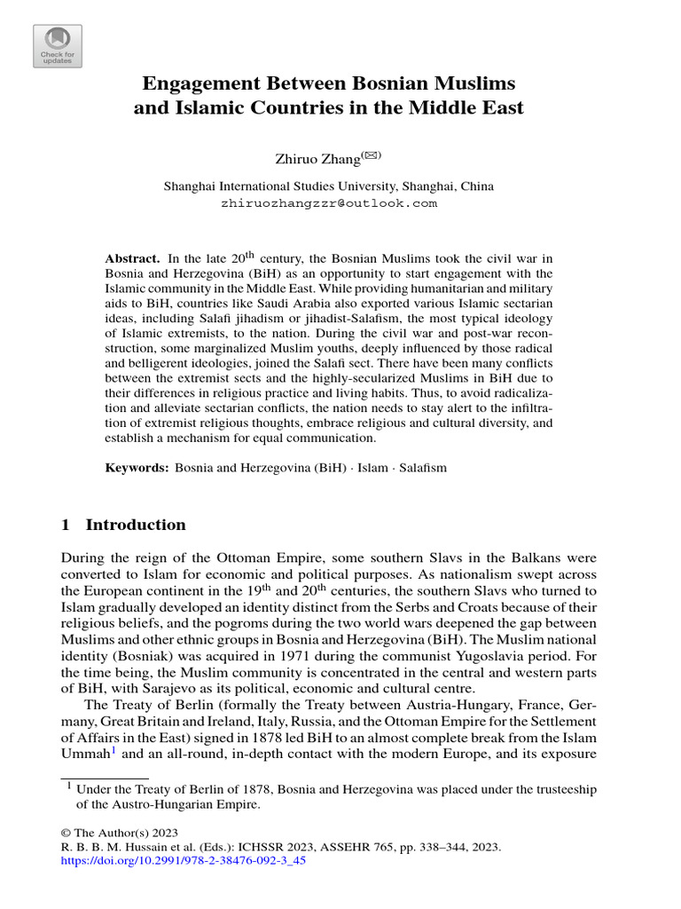 Bosnian Muslims' Ties to Middle Eastern Islam | PDF | Salafi Movement ...