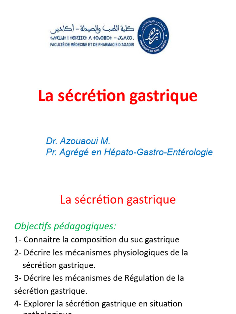 Secretion Gastrique | PDF | Estomac | Gastroentérologie