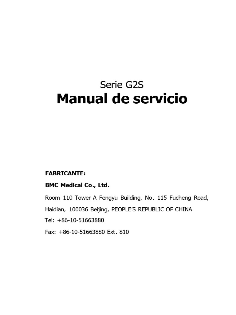 Manual de Servicio para G2S | PDF