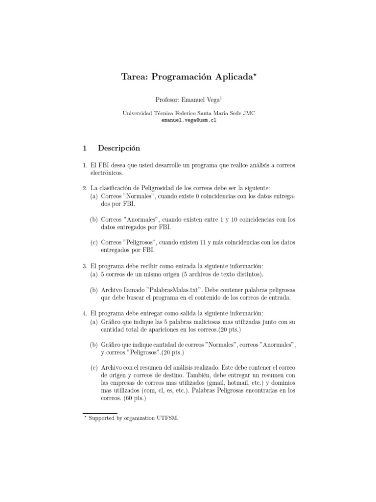Tarea Final de Programacion Usm | PDF