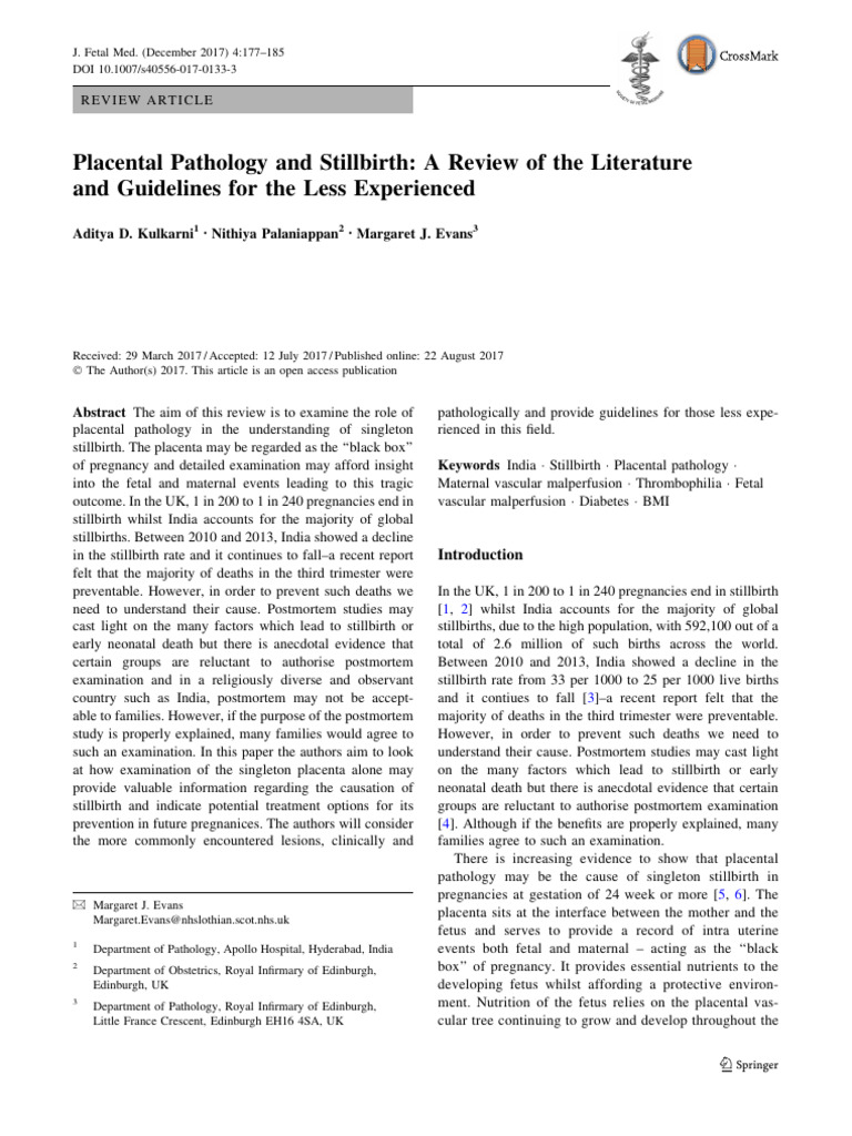 Placental Pathology and Stillbirth | PDF | Placenta | Pregnancy