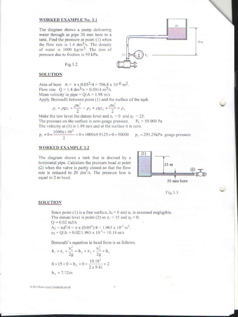 Bernoulli Worked Examples | PDF