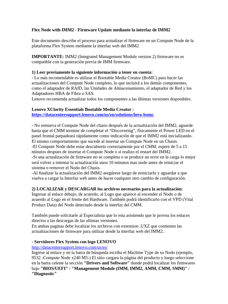 Flex Node - IMM2 Firmware Update | PDF | Informática | Arquitectura de ...