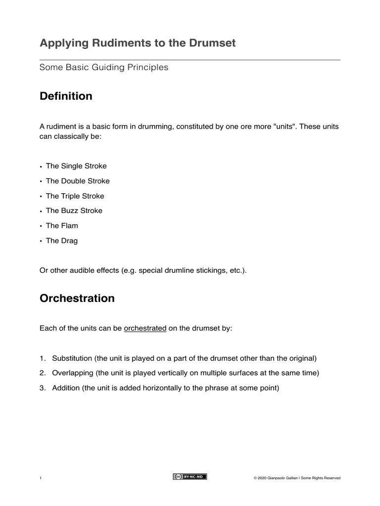 Applying Rudiments To The Drumset - Some Basic Guiding Principles | PDF ...