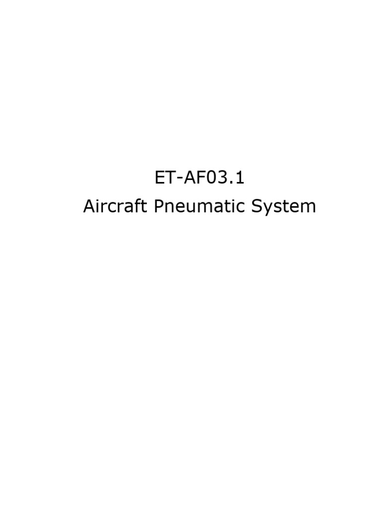 AF03 M1 Aircraft Pneumatic System Note Rev 0 Final | PDF | Valve | Pump
