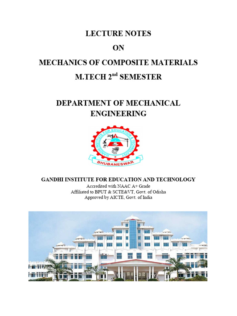 Mechanics of Composite Materials Notes | PDF | Composite Material ...