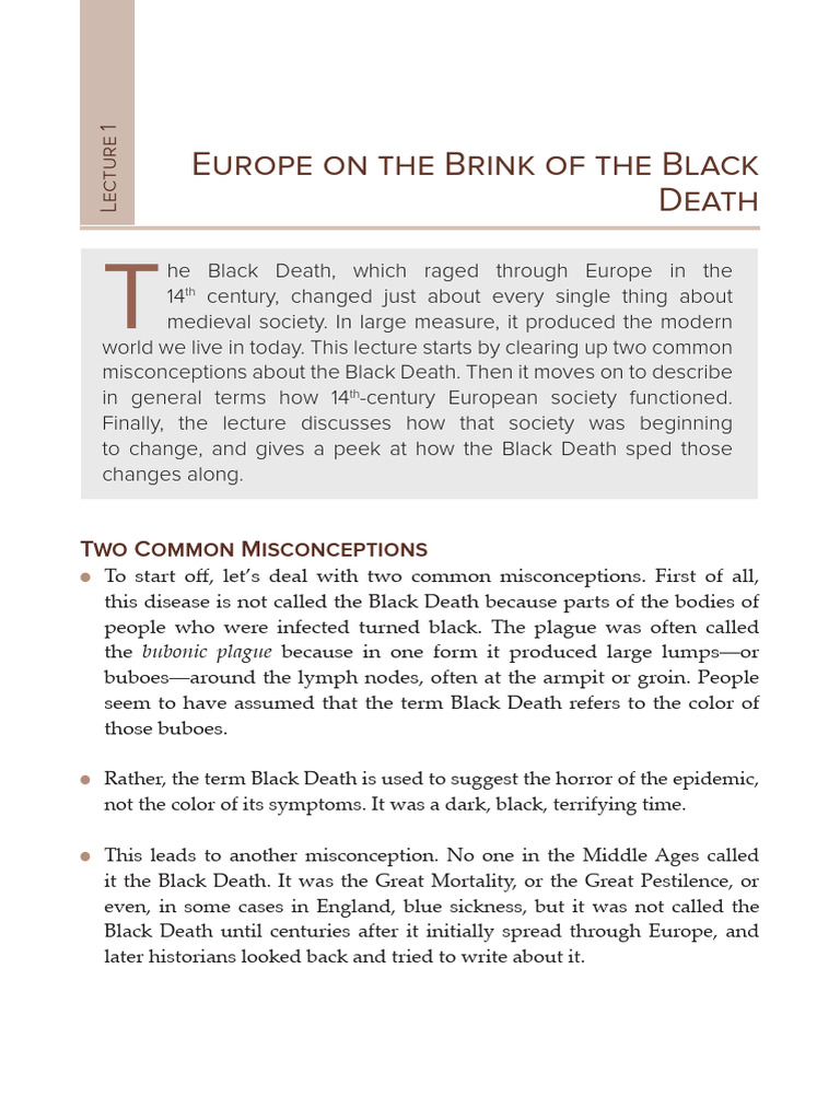 Black Death's Impact on Medieval Europe | PDF | Black Death | Middle Ages