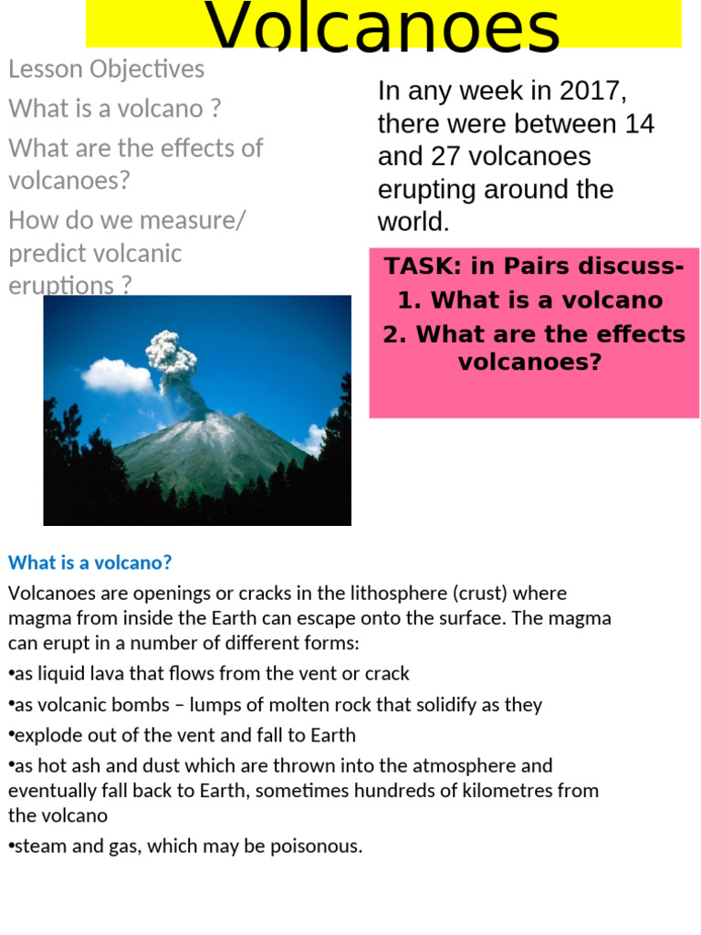 Causes and Effects of Volcanoes | PDF | Volcano | Types Of Volcanic ...