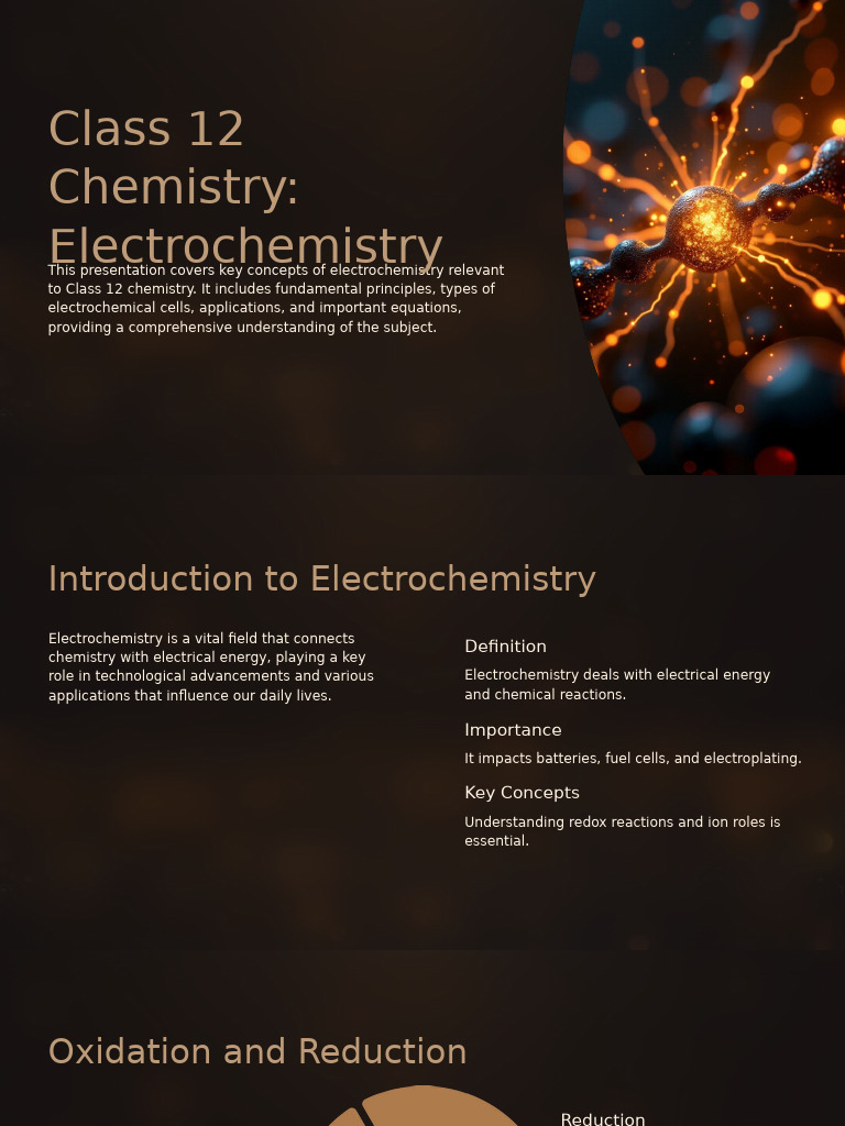 Class 12 Chem - Electrochemistry | PDF | Electrochemistry | Redox