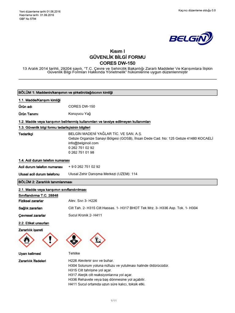90 5794 Cores DW 150 Msds Türkçe | PDF