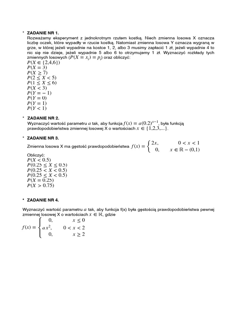 Ćwiczenia 6 Zadania | PDF
