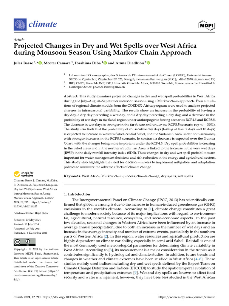 Climate 12 00211 v2 | PDF | General Circulation Model | Climate Change