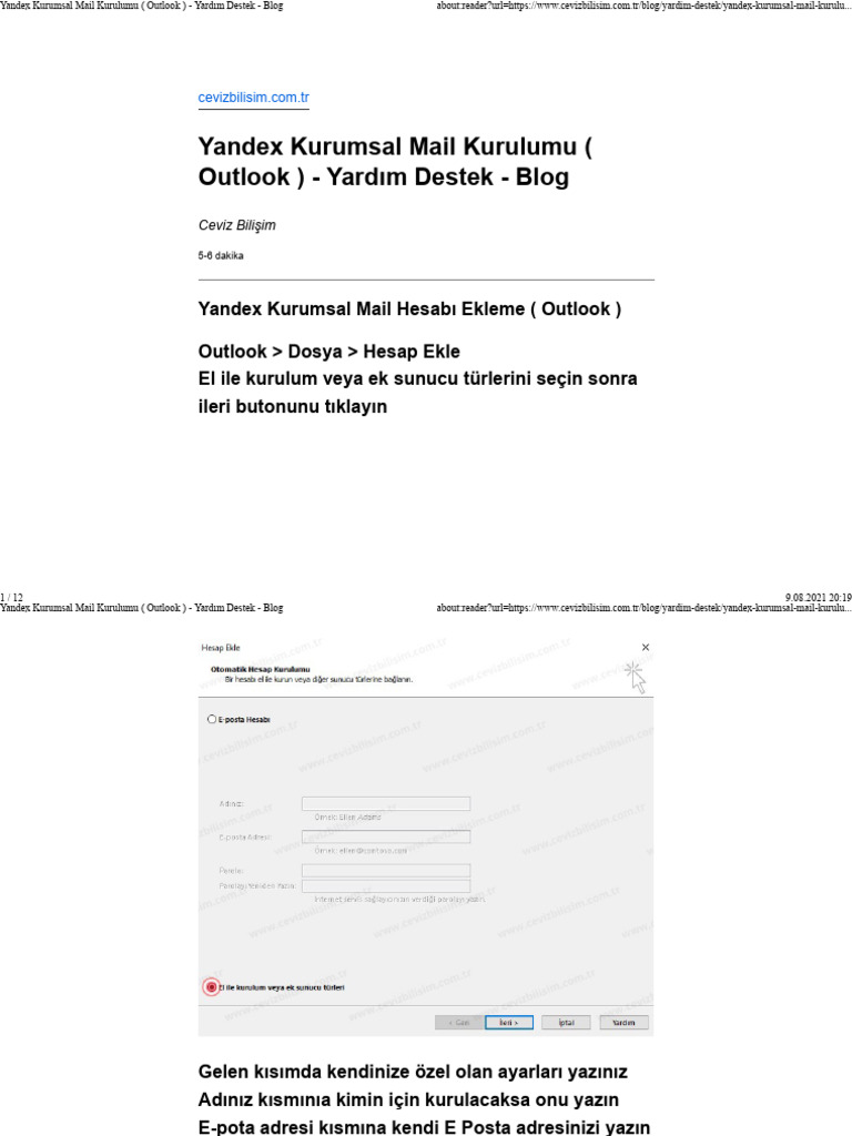 Yandexmail Kurulumu | PDF