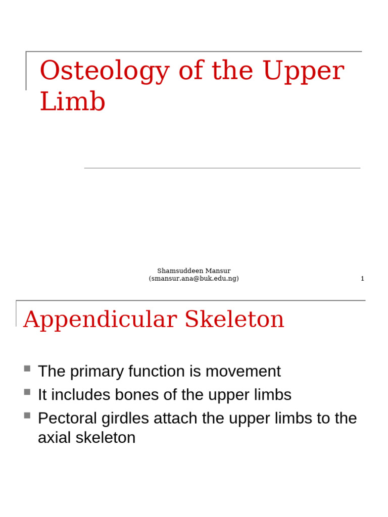 Osteology of Upper Limb | PDF | Elbow | Limbs (Anatomy)