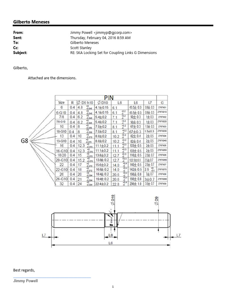 RE SKA Locking Set For Coupling Links G Dimensions | PDF