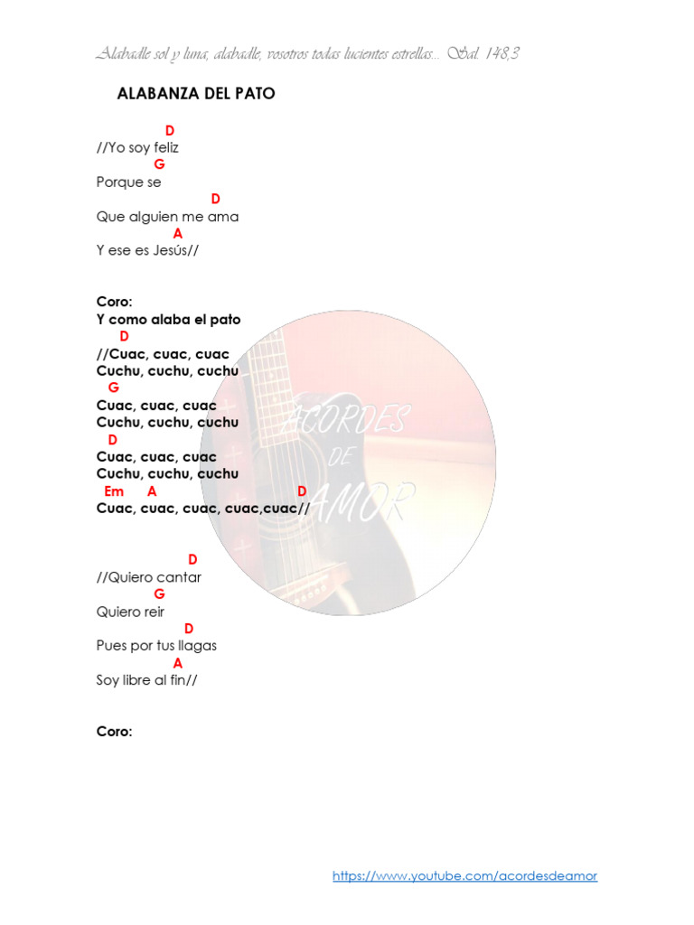 Alabanza del Pato: Letra y Acordes | PDF