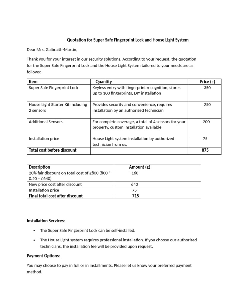 Arctic Creations Agency Quotation With Cover Letter Assignment | PDF