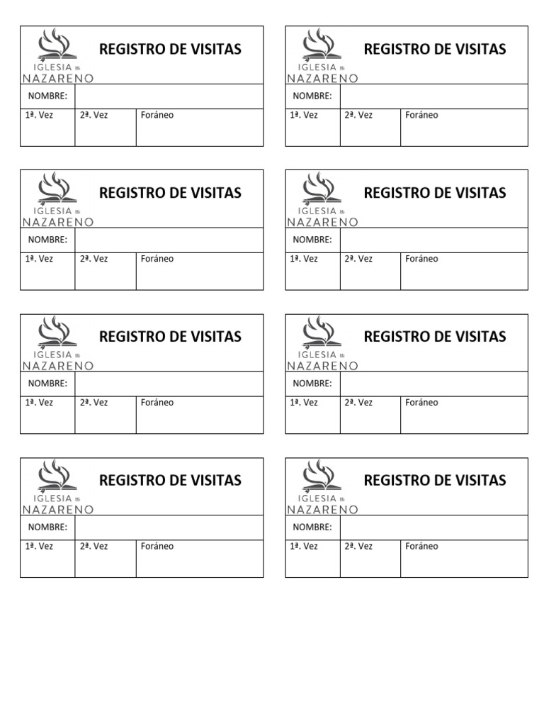 Registro de Visitas: Formato Eficaz | PDF