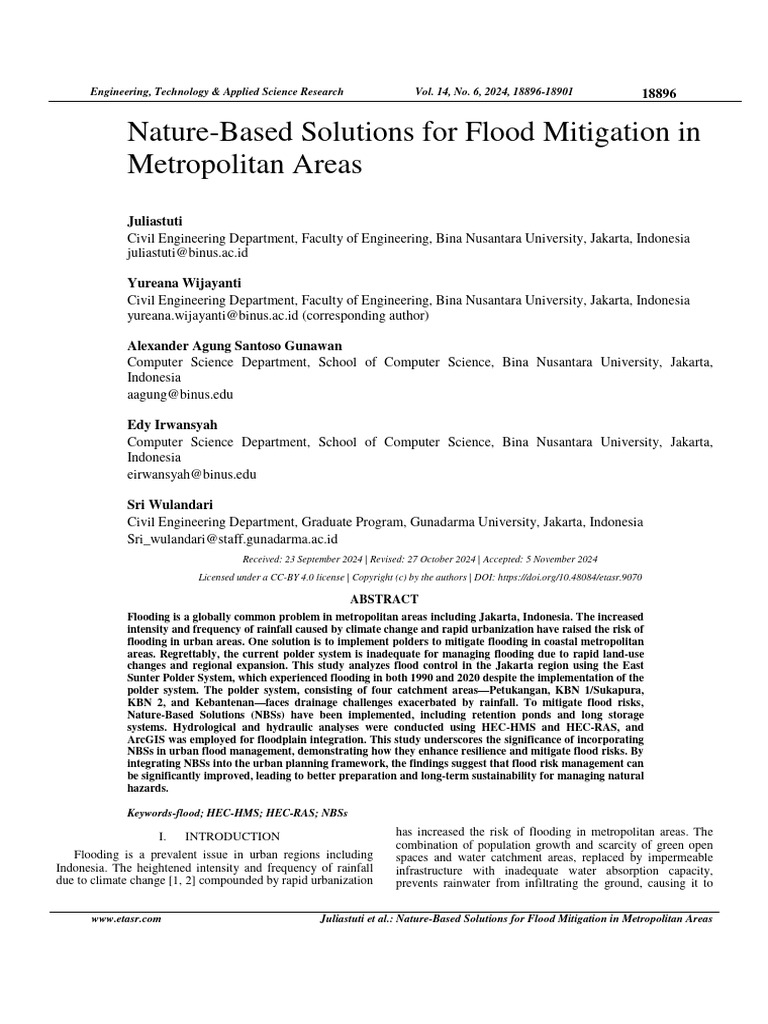 Nature-Based Solutions For Flood Mitigation in | PDF | Flood | Drainage Basin