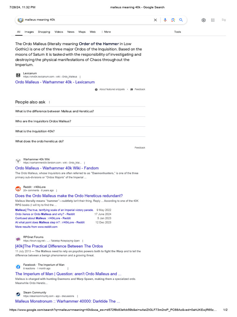 Malleus Meaning 40k - Google Search | PDF
