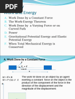 Work and Energy - Formula Sheet | PDF | Force | Potential Energy