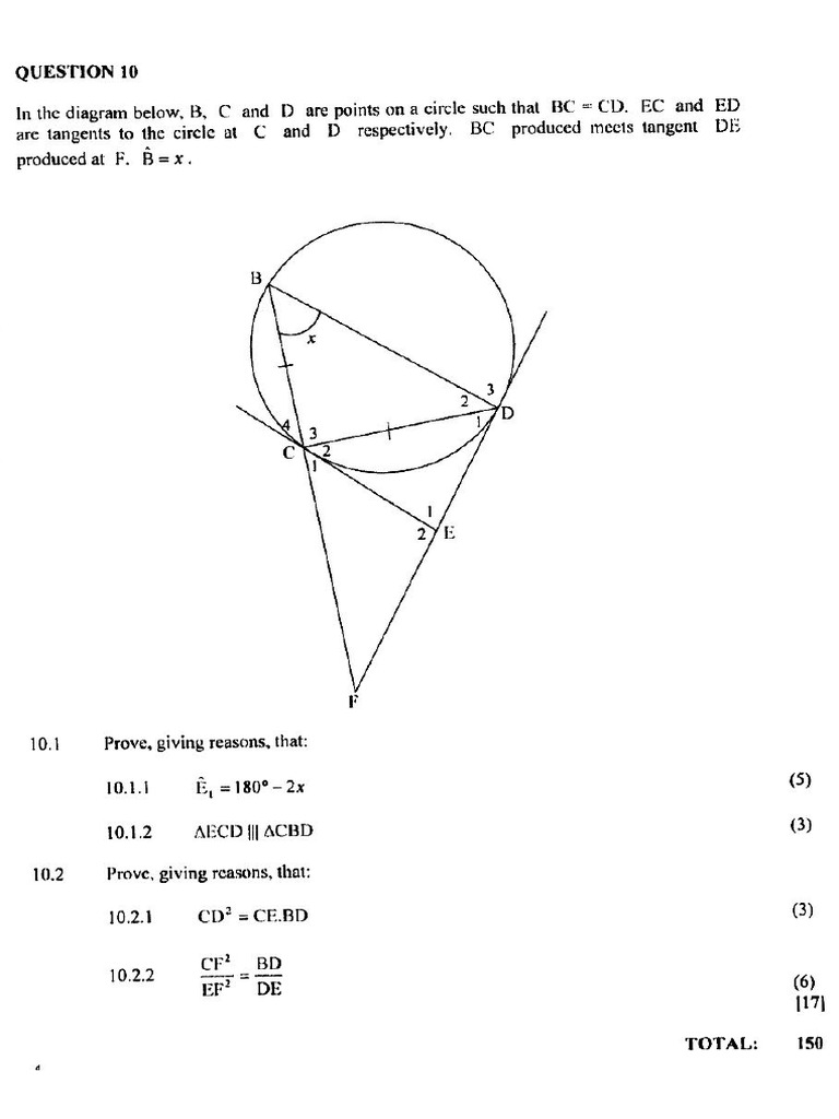 Euclidean Geometry Grade 12 Memo1 | PDF