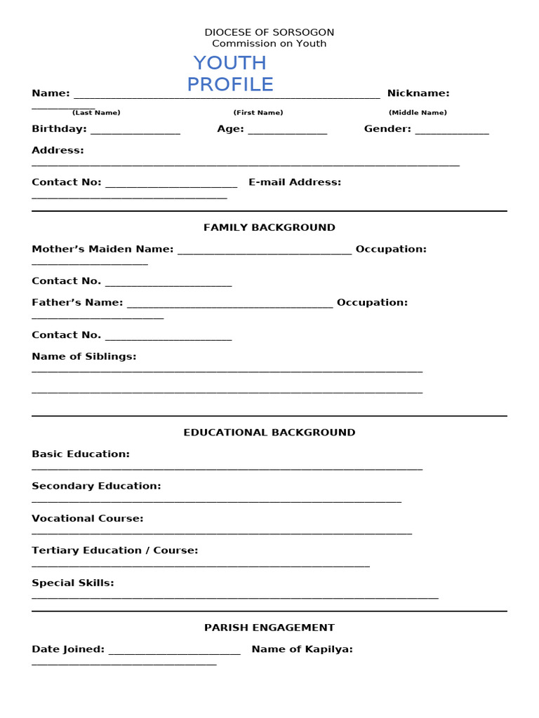 PYM Youth Profile 1 | PDF