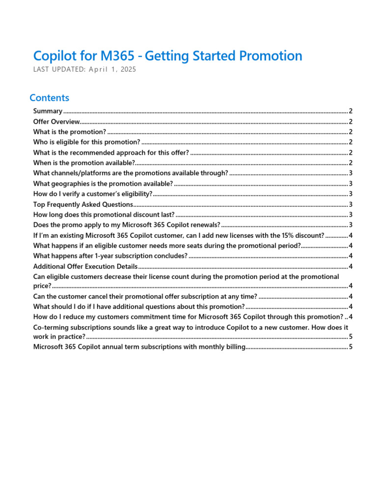 CSP Copilot Getting Started Promo FAQ | PDF | Subscription Business Model | Microsoft