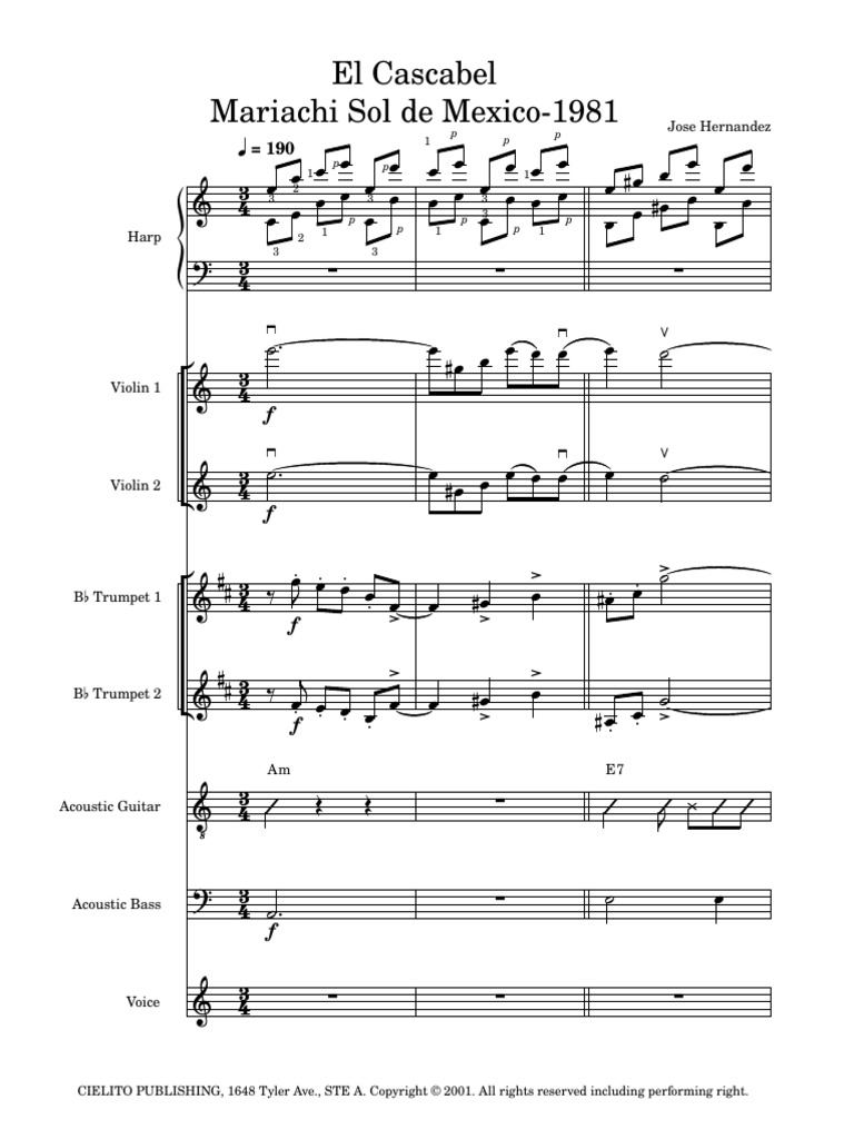 El Cascabel Sheet Music and Chords | PDF