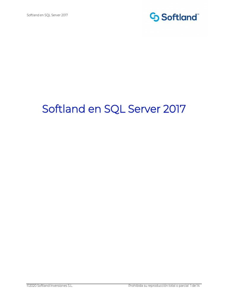 Prod Man Softland en SQL Server 2017 v2.4 202411 | PDF | SQL | Servidor ...