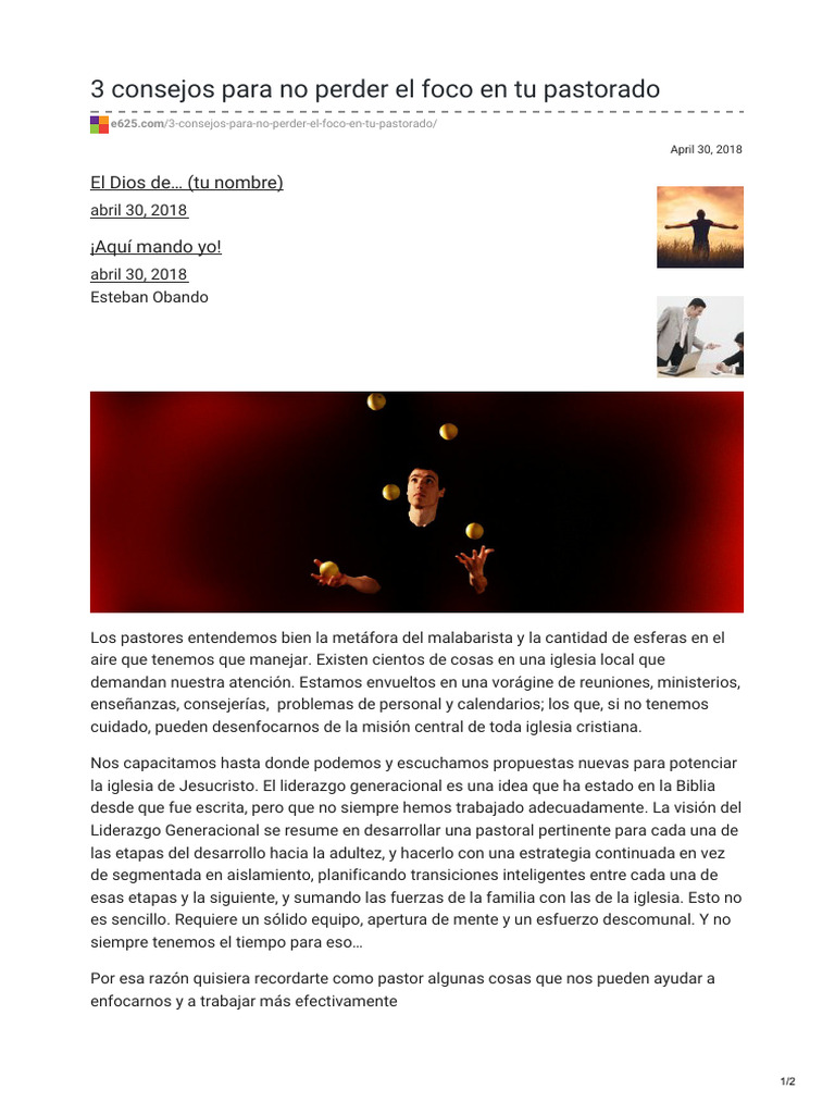e625.com-3 consejos para no perder el foco en tu pastorado | PDF | Iglesia cristiana