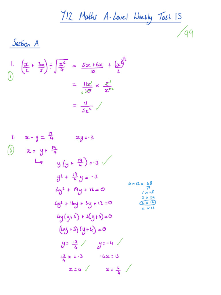 Y12 Weekly ILT - Task 15 Solutions | PDF | Statistical Theory | Statistical Analysis