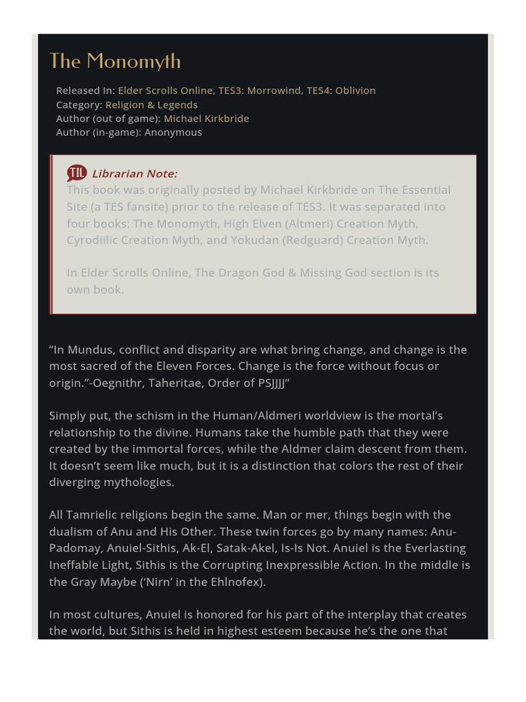 The Monomyth — the Imperial Library | PDF | Religious Belief And ...