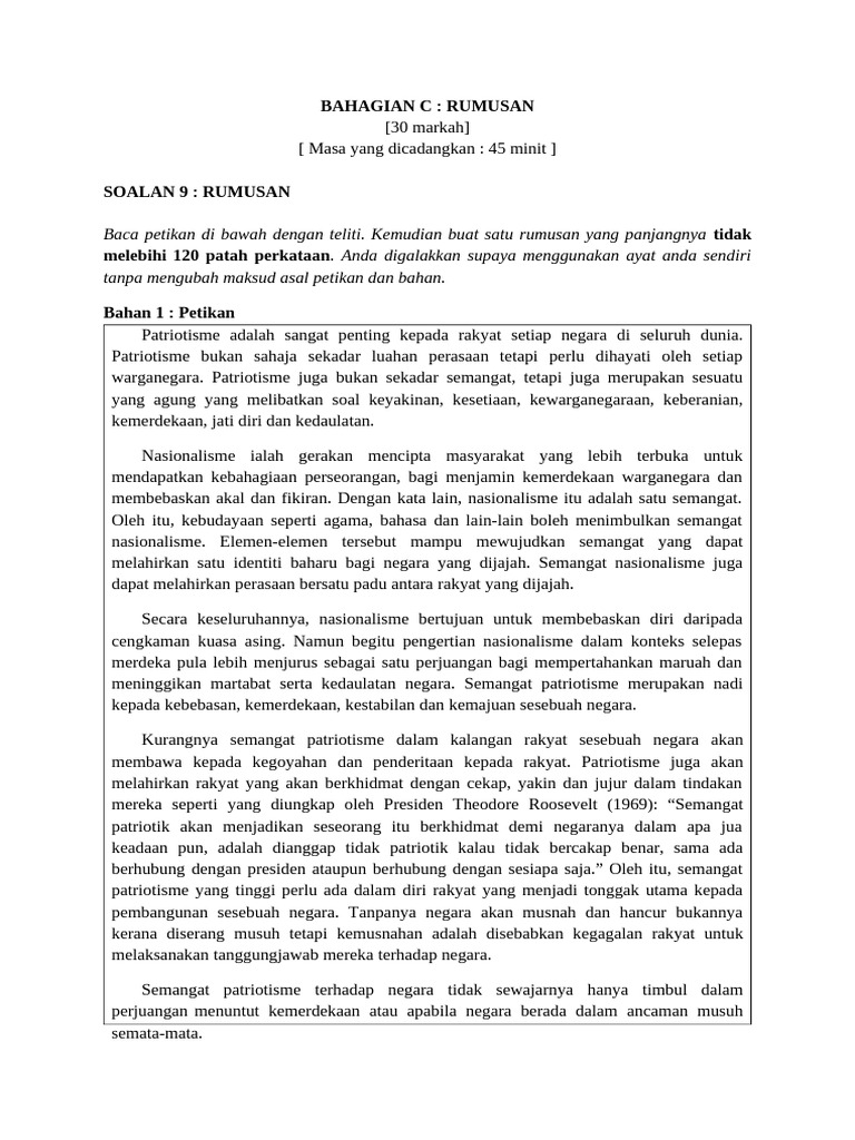 k2 - Bahagian C Rumusan (Modul Oasis-Perpaduan) | PDF