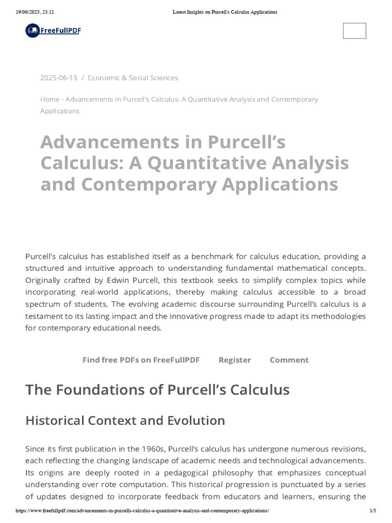Latest Insights on Purcell's Calculus Applications | PDF | Calculus ...