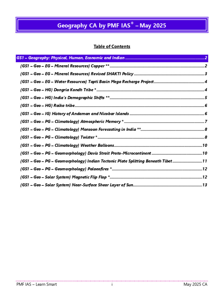Geography Insights for IAS May 2025 | PDF | Tornadoes | Copper