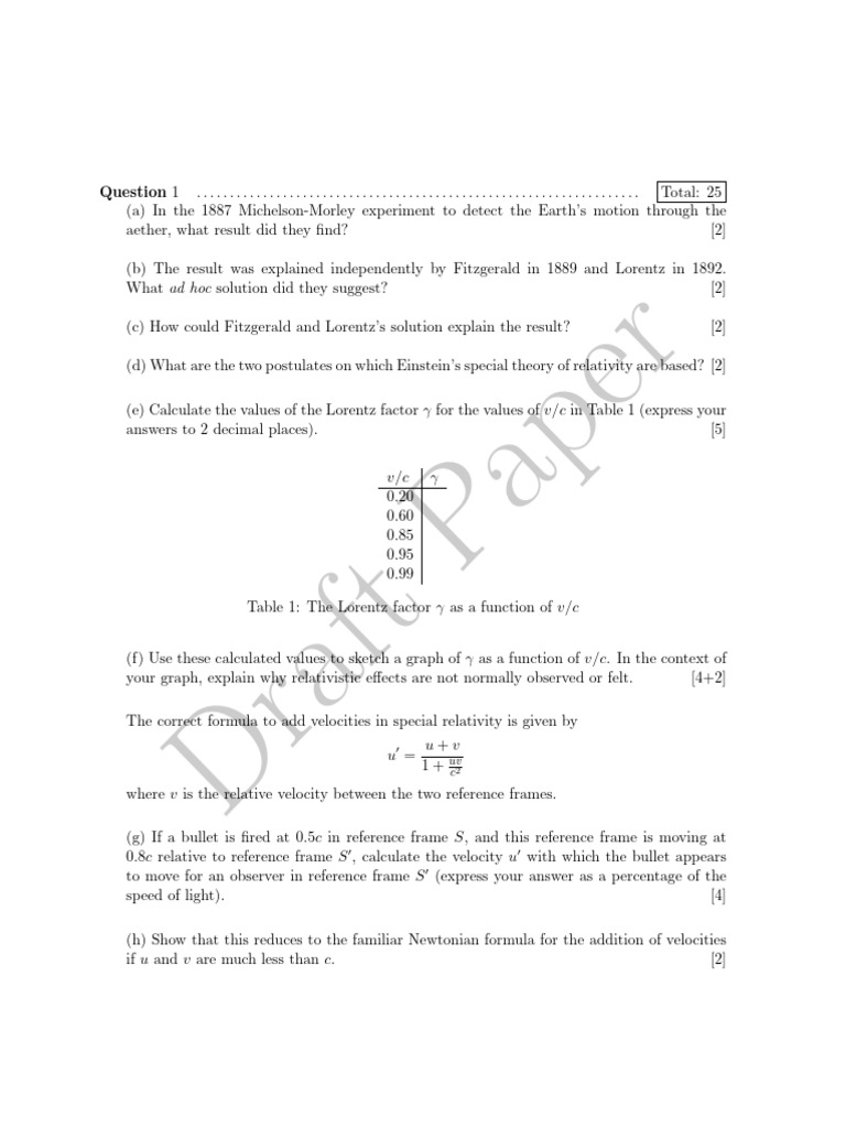 2020 S1 PHE3751 Modern Physics Exam With Solutions | PDF | Electron | Physical Phenomena