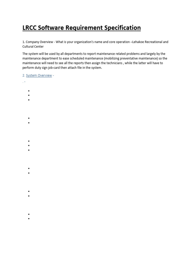 LRCC Software Requirement Specification | PDF | Performance Indicator ...