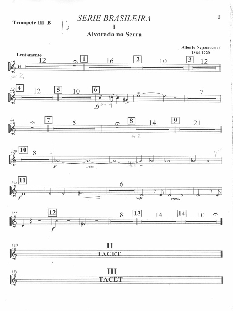 A. Nepomuceno - Série Brasileira - Trompete III | PDF
