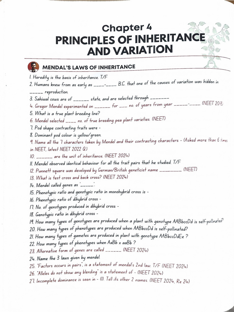 Principle of Inheritance25 | PDF