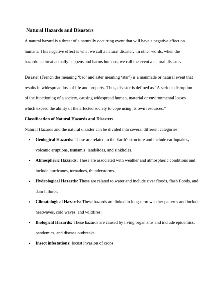 Natural Hazards and Natural Disasters | PDF | Natural Disasters | Hazards