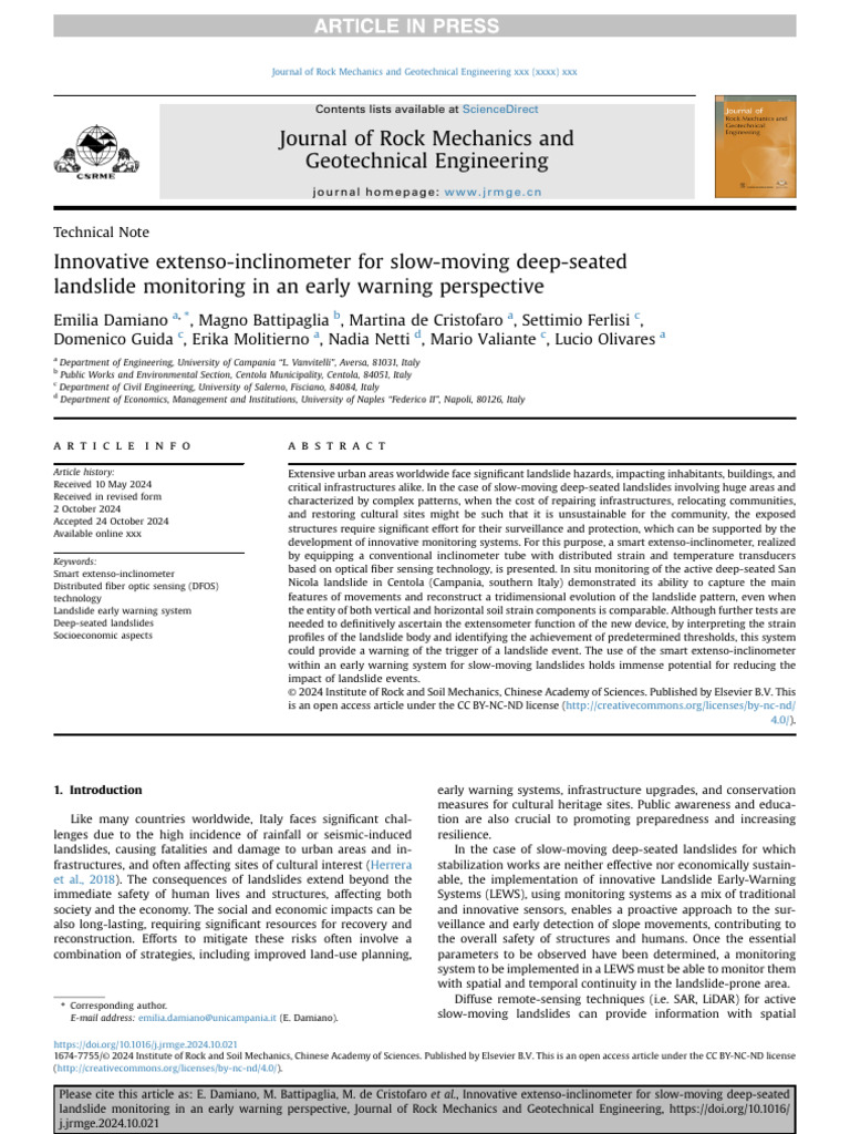 Smart Inclinometer for Landslide Warnings | PDF | Landslide | Optical Fiber