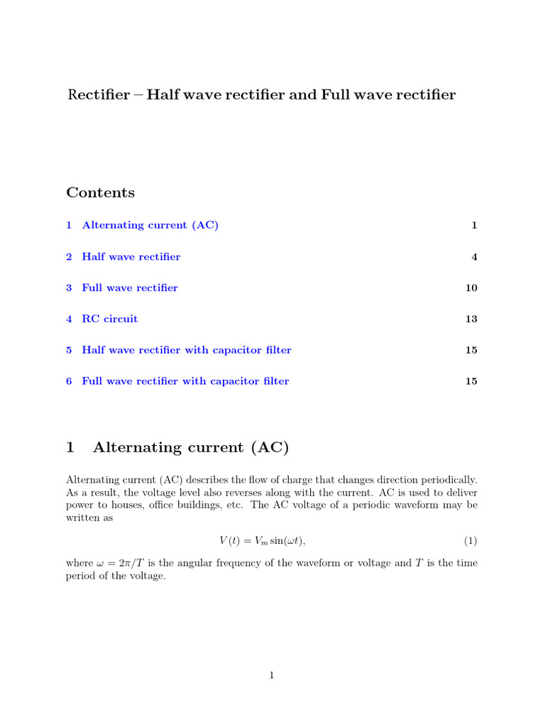 Half and Full Rectifiers - 093333 | PDF | Rectifier | Capacitor