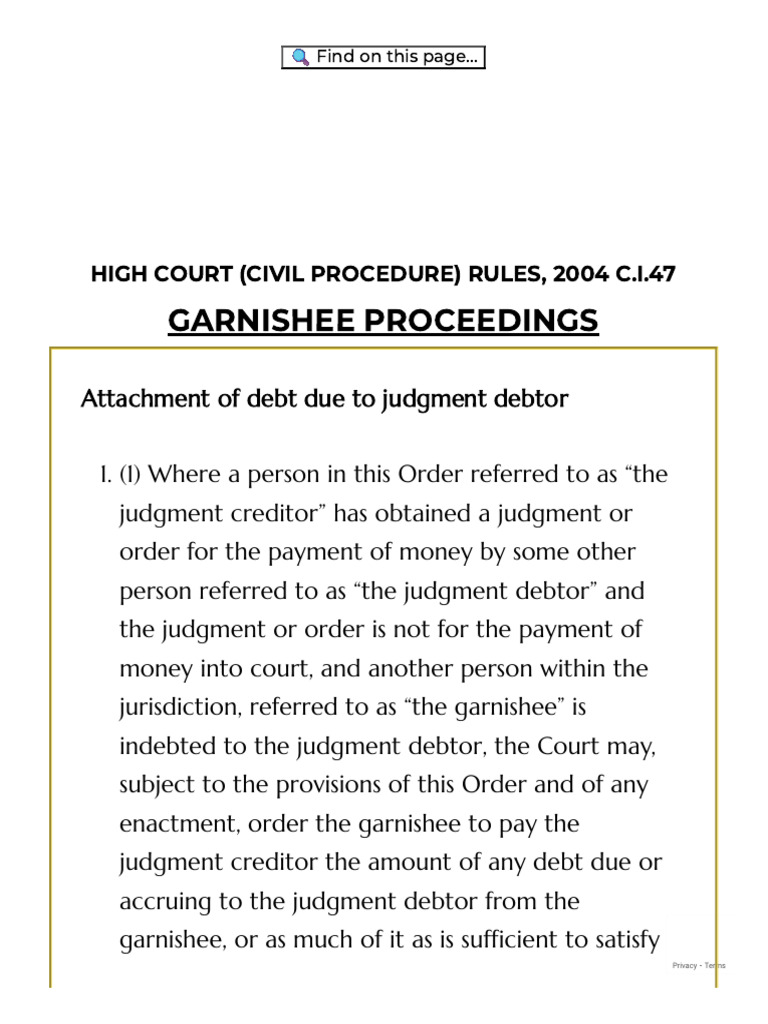 Garnishee Proceedings Order 47 - Ghana Law Finder | PDF | Judgment (Law ...