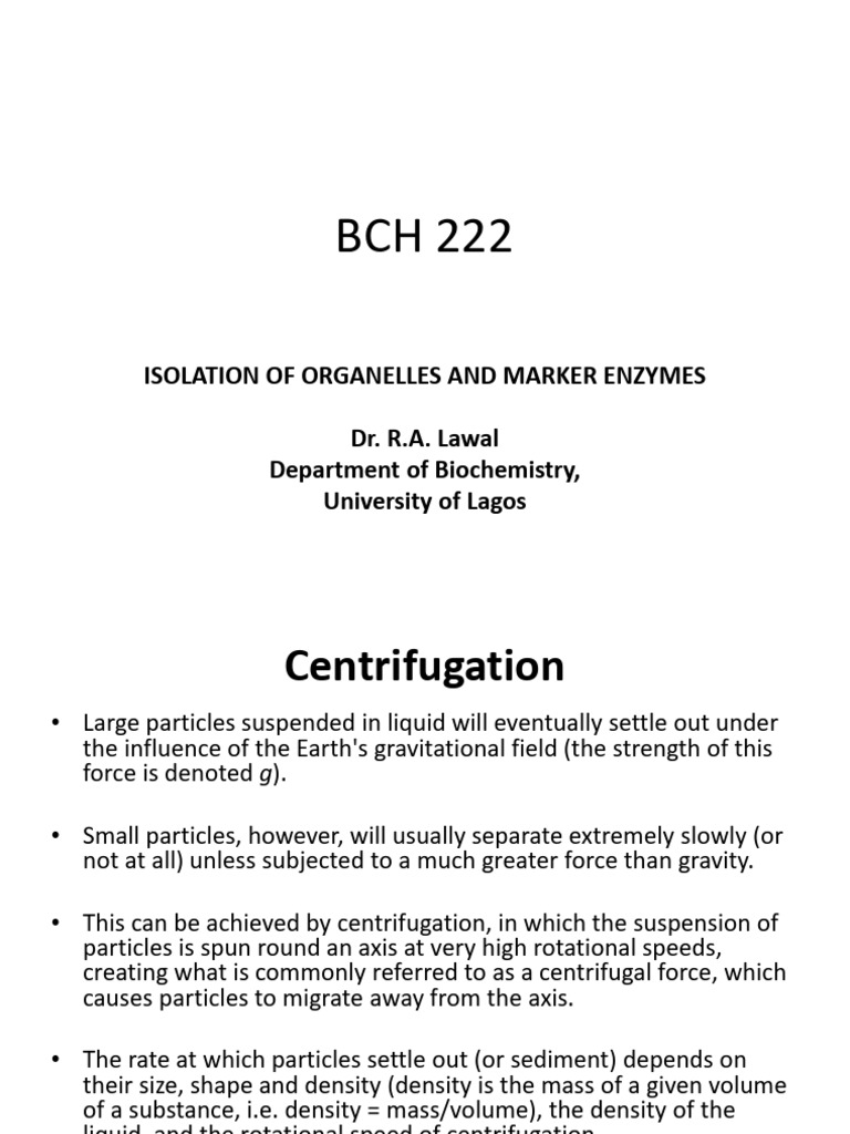 Marker Enzymes in Organelle Isolation | PDF | Centrifugation | Cell Biology