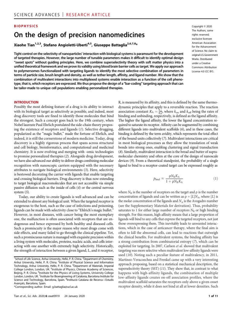 Sciadv Aat0919 | PDF | Ligand (Biochemistry) | Molecular Binding