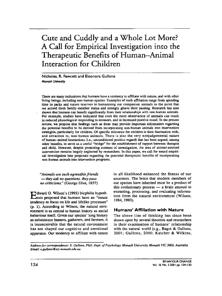 12 Animal Assisted Intervention For - Children | PDF