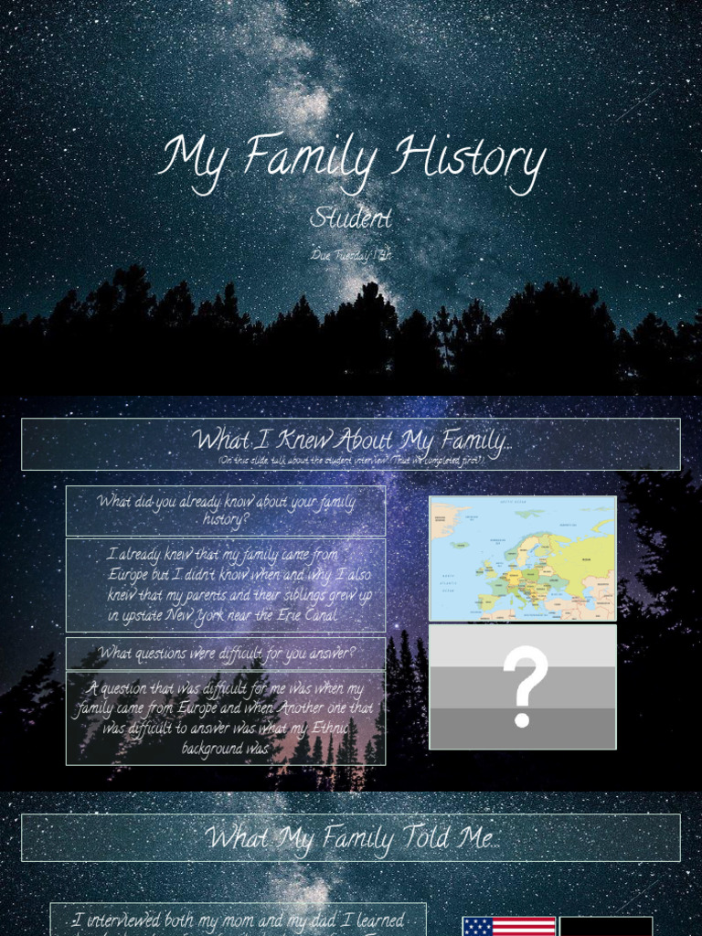 Student Version My Family History | PDF | Thanksgiving