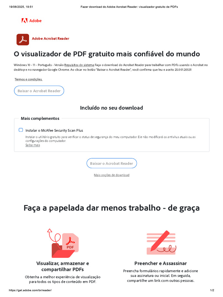 Fazer Download Do Adobe Acrobat Reader - Visualizador Gratuito de PDFs | PDF | Windows 10 ...