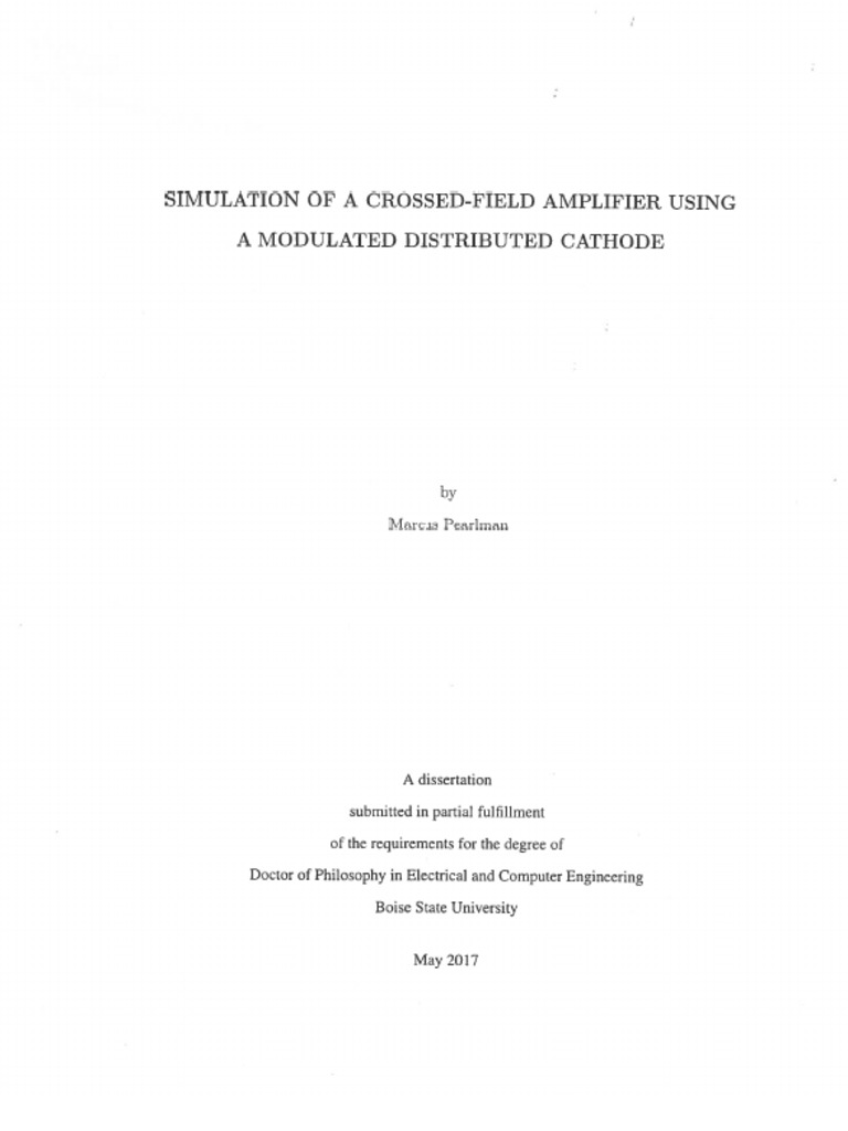 Crossed-Field Amplifier Simulation Study | PDF | Electron | Electronics